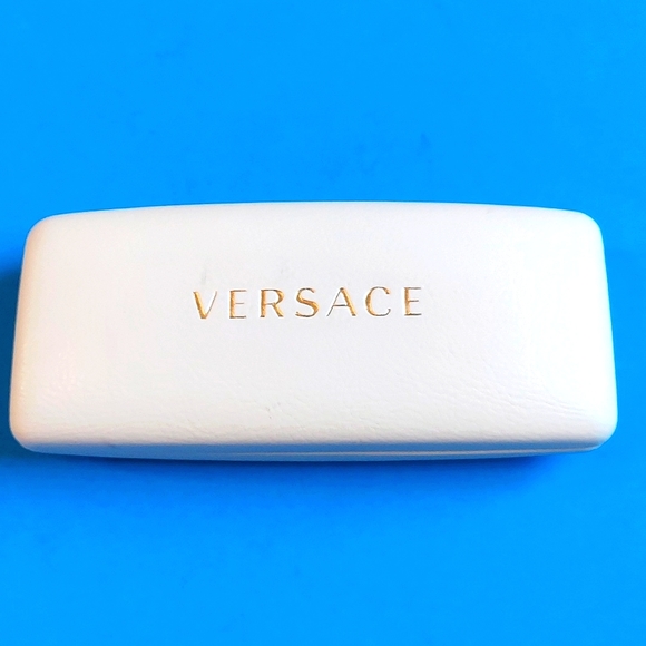 Versace | Accessories | Versace Eyeglass Case White With Gold Lettering ...